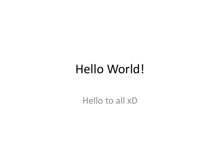 Introduction to Hello World! | PDF