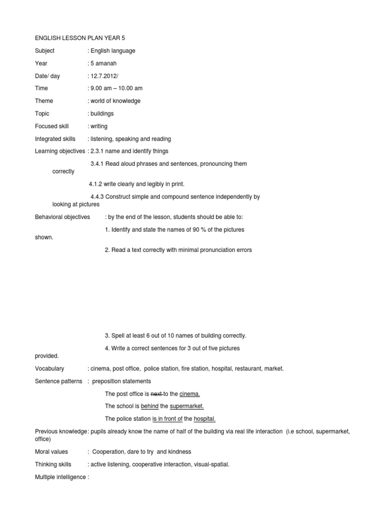 Year 5 English: Building Vocabulary | PDF | Lesson Plan | English Language