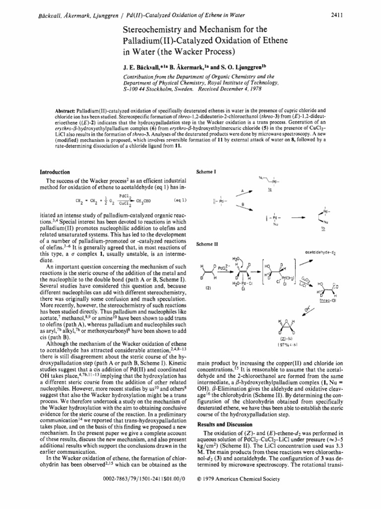 Wacker Oxidation Mechanism | PDF | Chemical Reactions | Coordination ...