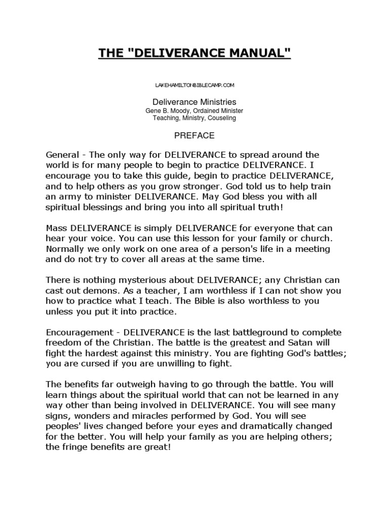 The Deliverance Manual | PDF | Deliverance Ministry | Demons