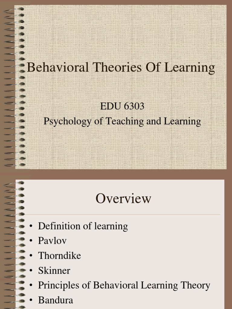Behavioural Theories of Learning | PDF | Reinforcement | Classical Conditioning
