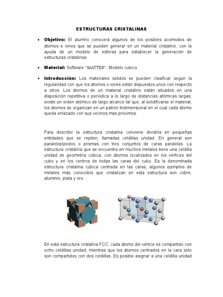 Estructuras Cristalinas | PDF | Estructura cristalina | Cristal