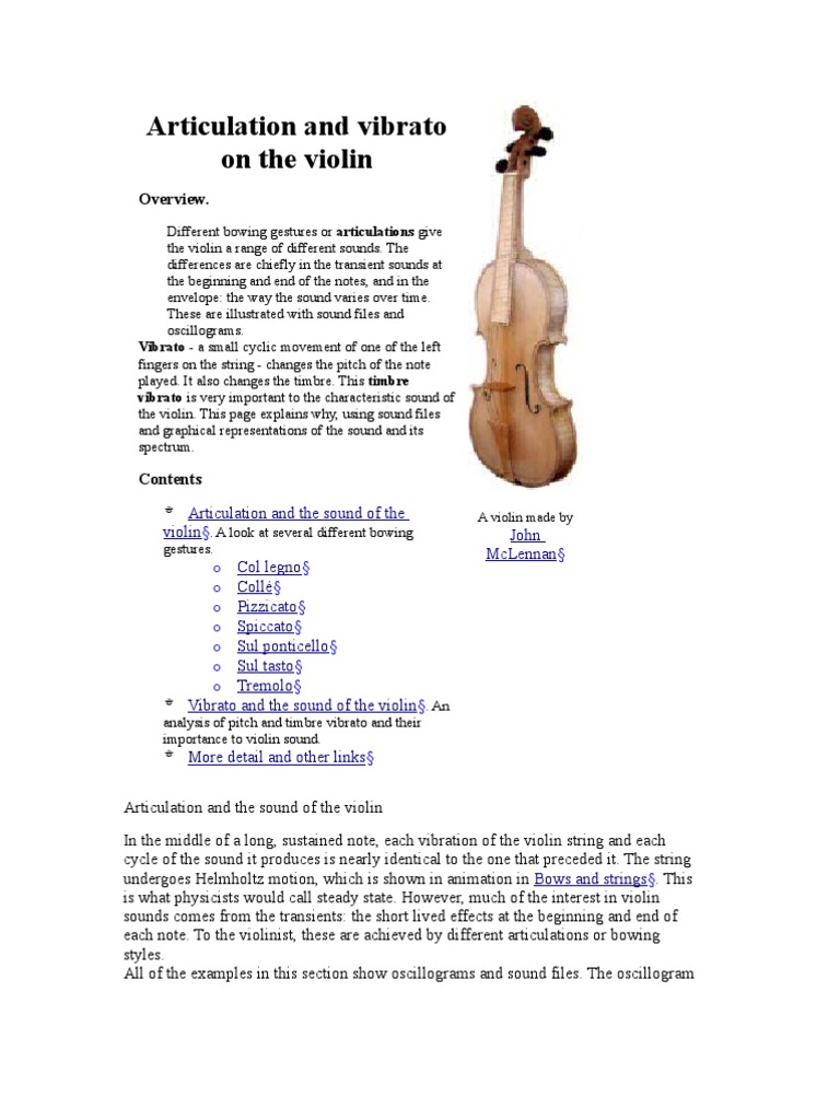 Violin Articulations and Vibrato Effects | PDF | Foreign Language ...