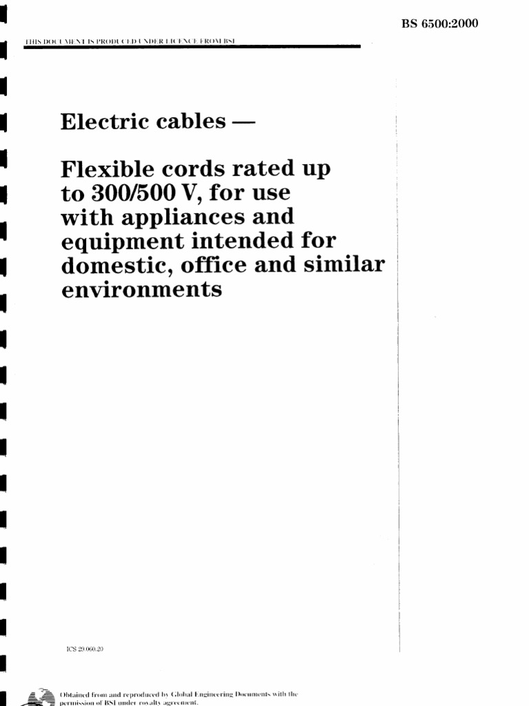 BS 6500-2000 Electric Cables PDF | PDF