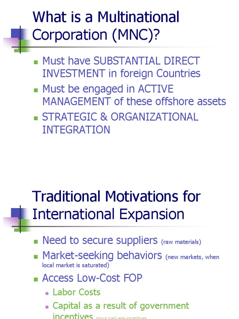 Understanding Multinational Corporations | PDF | Multinational ...