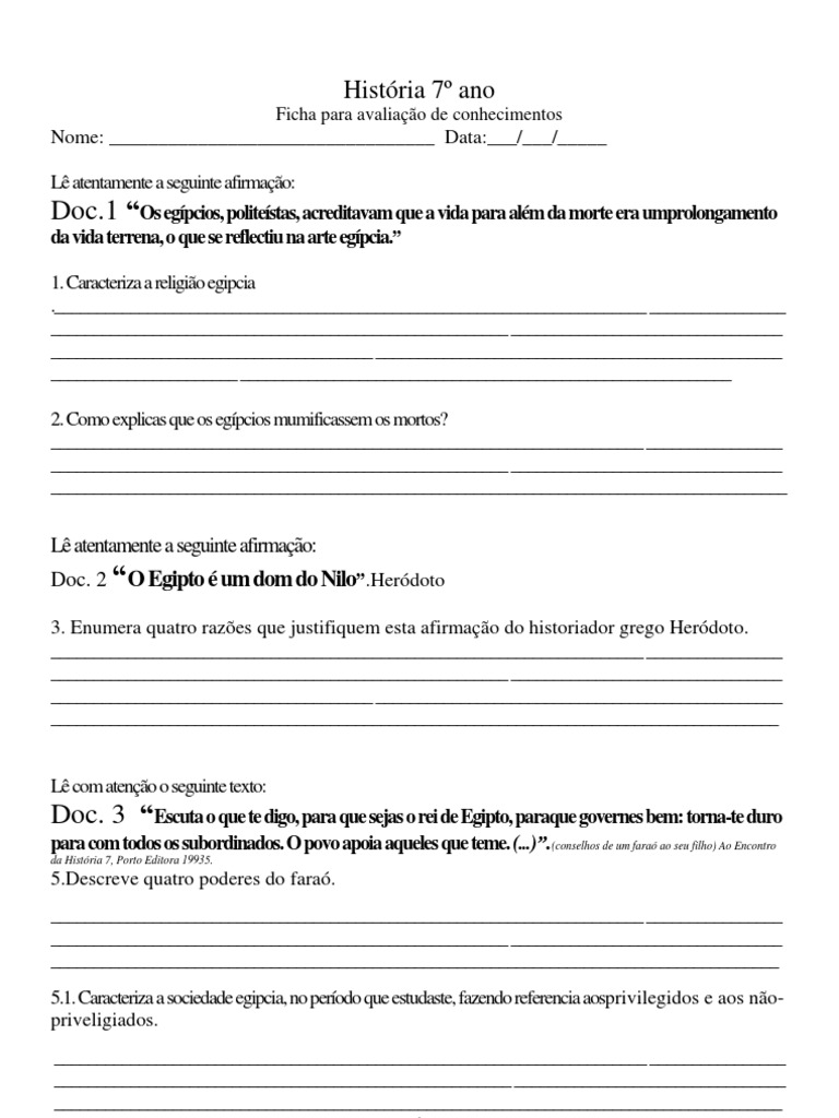 História 7º Ano | PDF