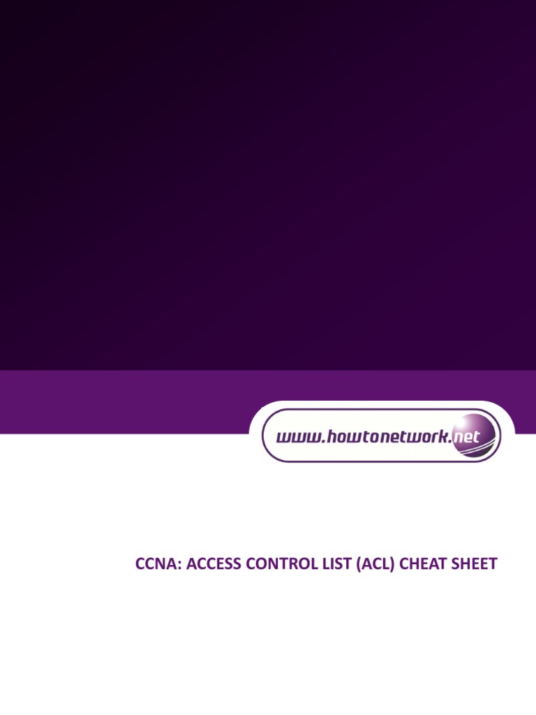 ACL Cheat Sheet for Networking | PDF | Business | Computers