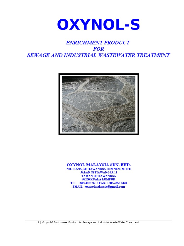Oxynol Brochure OMSB 070809 | PDF | Sewage Treatment | Hydrogen Peroxide
