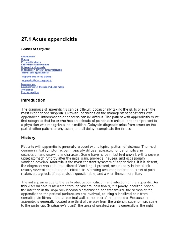 Acute Appendicitis (Oxford) | PDF | Medical Ultrasound | Ct Scan