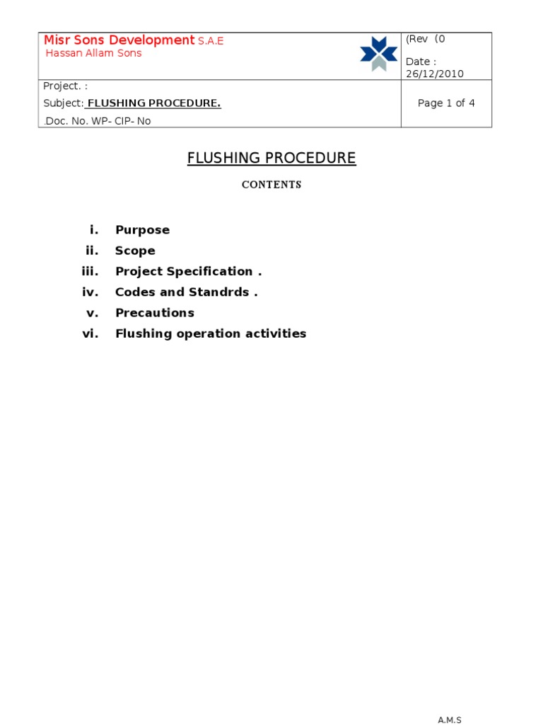 Piping Flushing Procedure Guide | PDF | Valve | Pipe (Fluid Conveyance)