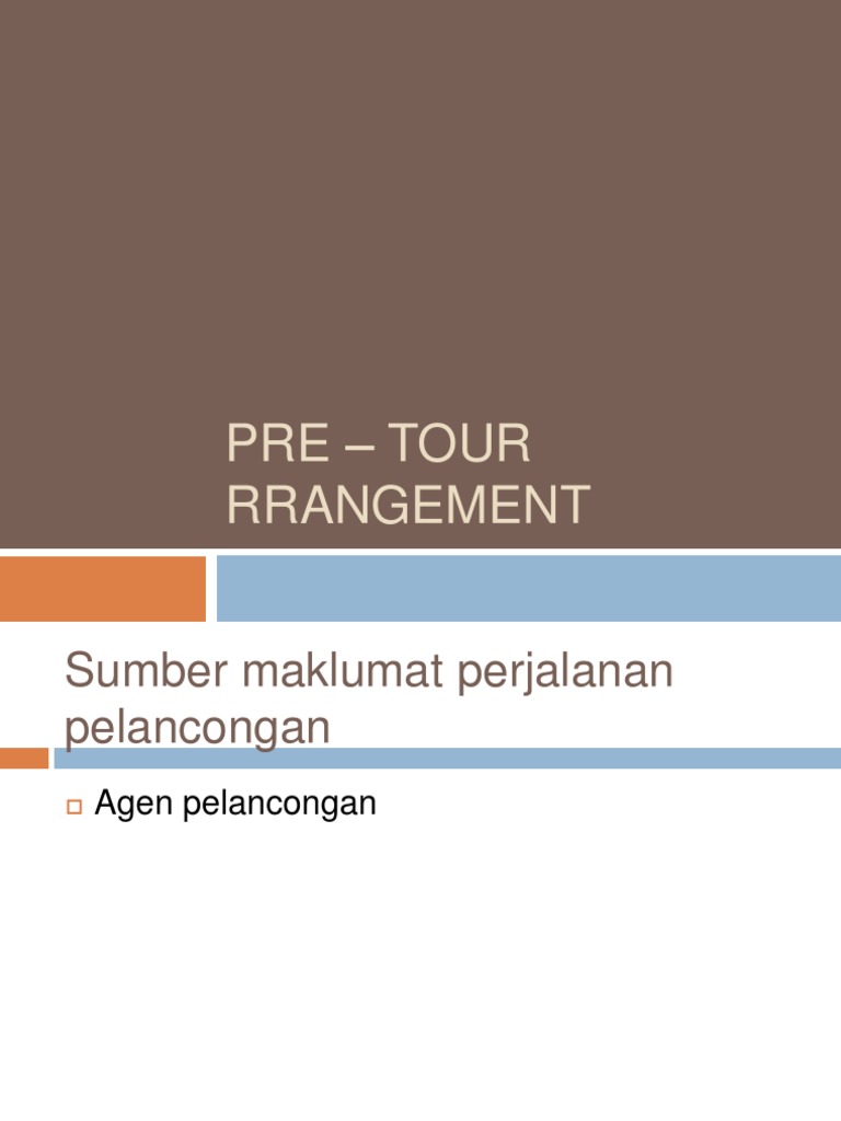 Pre - Tour Arrangement | PDF