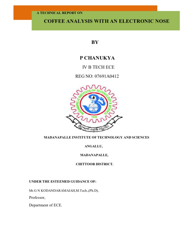 Coffee Analysis with an Electronic Nose Report | PDF | Principal ...