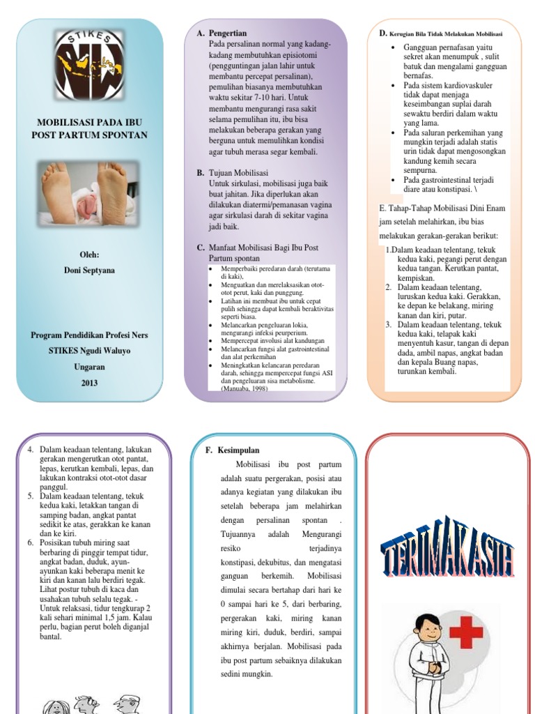 Leaflet Mobilisasi Post Partum | PDF | Kesehatan Holistik