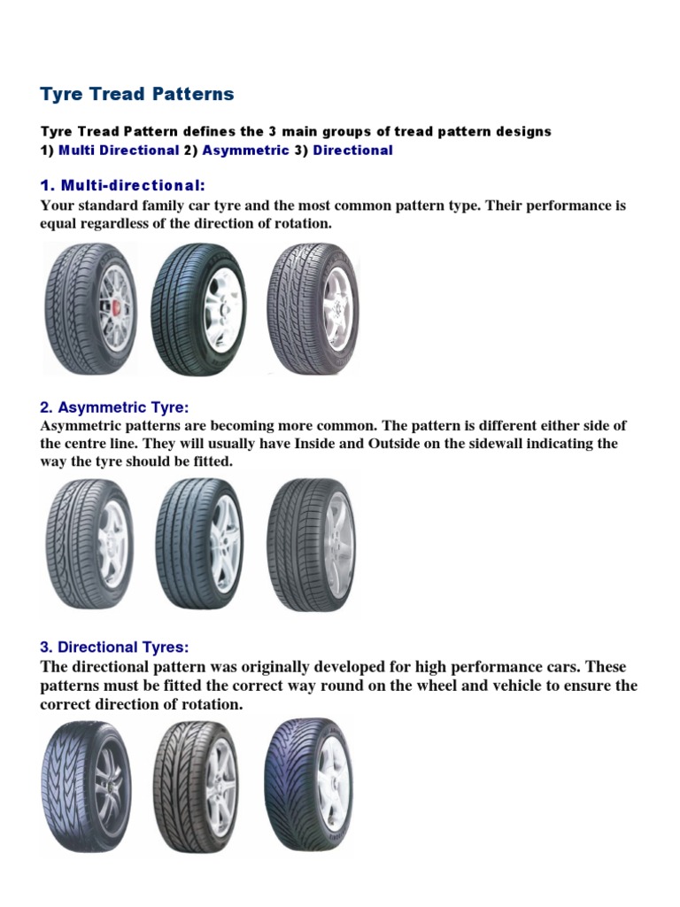 Tyre Tread Patterns | PDF