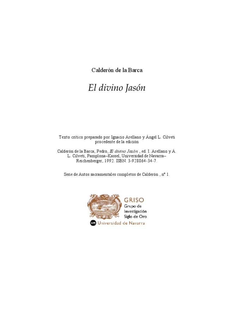01 - Divino - Jason Calderon de La Barca | PDF | Jason | Argonautas