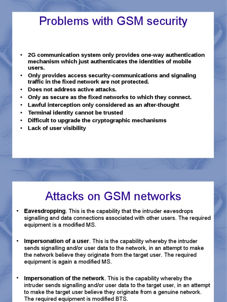 Problems With GSM Security | PDF | Gsm | Subscriber Identity Module