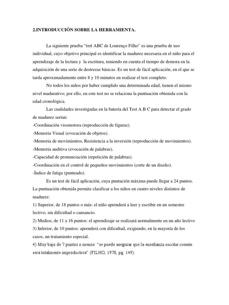 Test A B C | PDF | Memoria | Aprendizaje