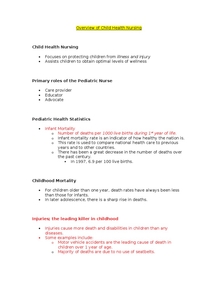 Overview of Child Health | PDF