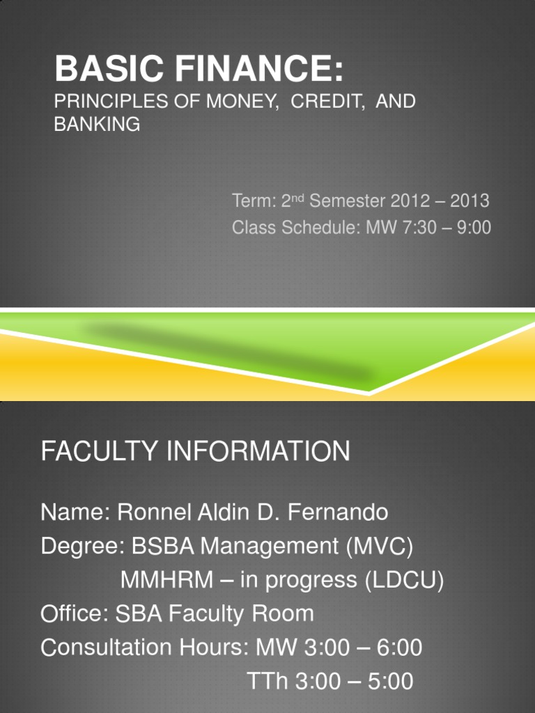 Basic Finance - Introduction | PDF | Money | Banks