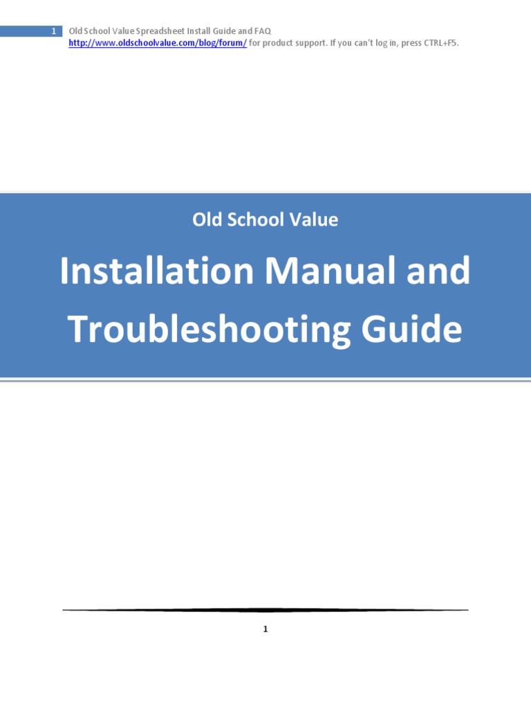 Old School Value Stock Spreadsheet Manual | PDF | Microsoft Excel ...