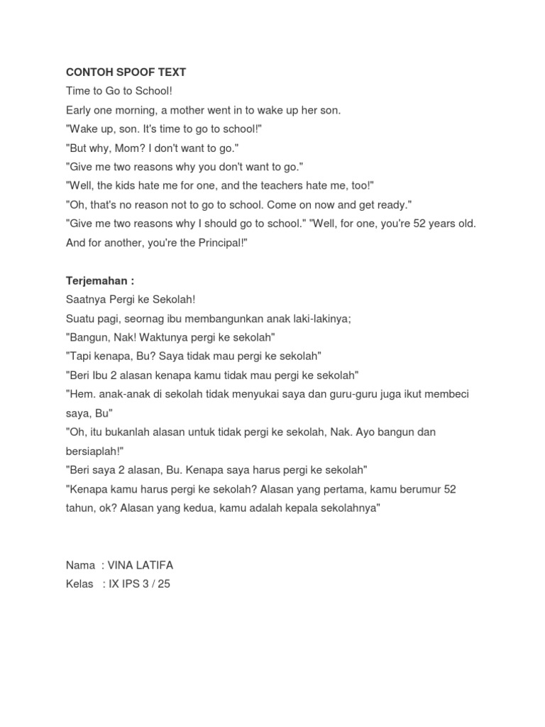 Contoh Spoof Text | Download Free PDF | Internet | Business