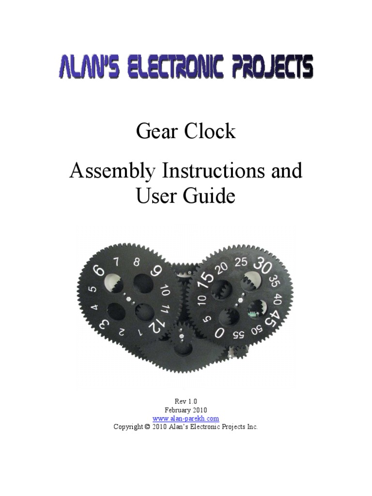 Gear Clock Manual | PDF | Printed Circuit Board | Screw