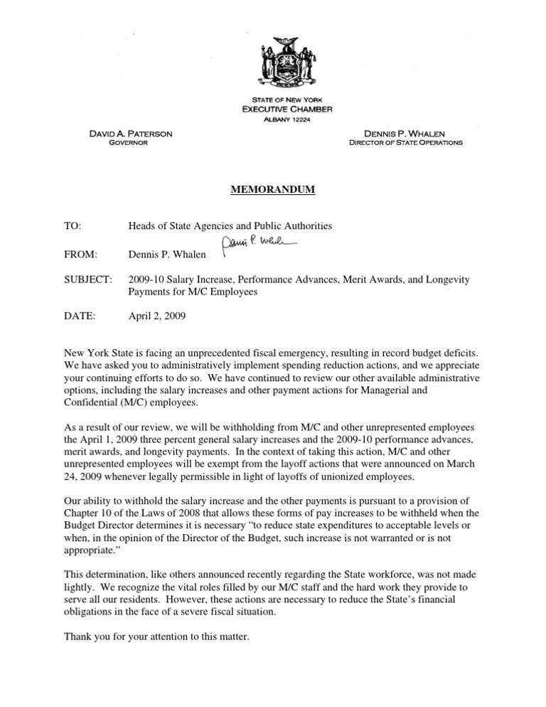 State Operations Memo - MC Pay R - 4!2!09 | PDF