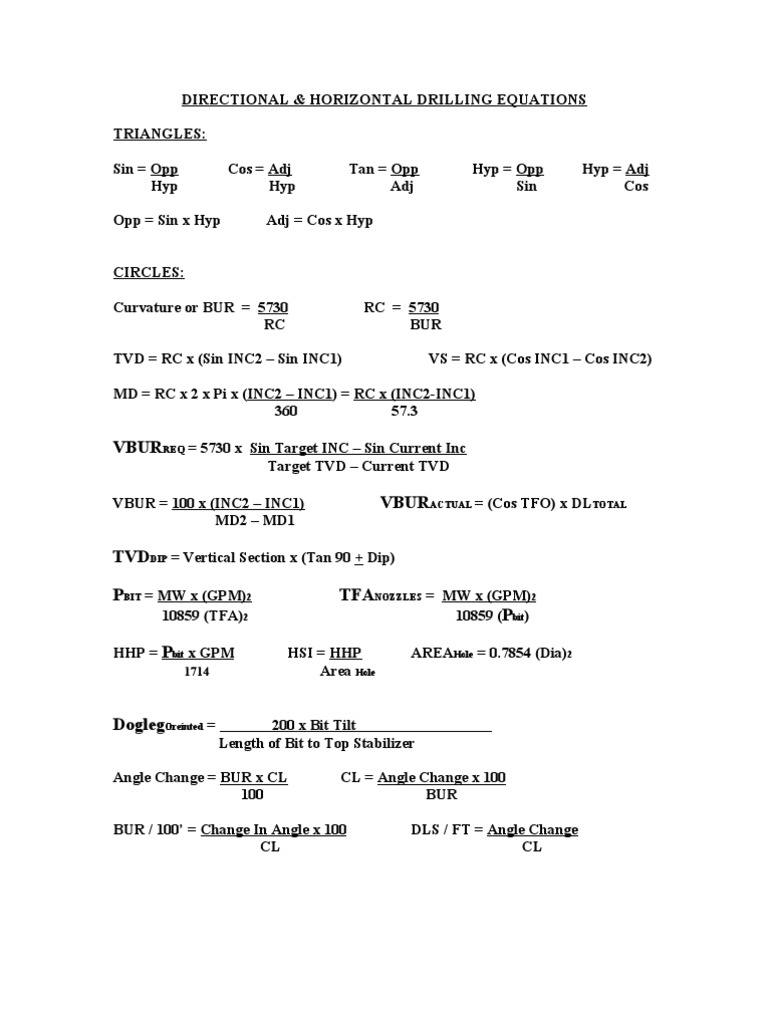 Directional Drilling Calculation Guide | PDF