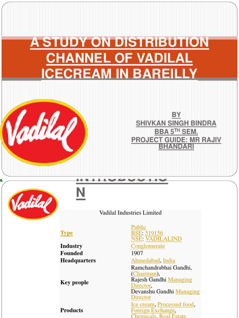 Vadilal Ice Cream Distribution Study | PDF | Franchising | Retail