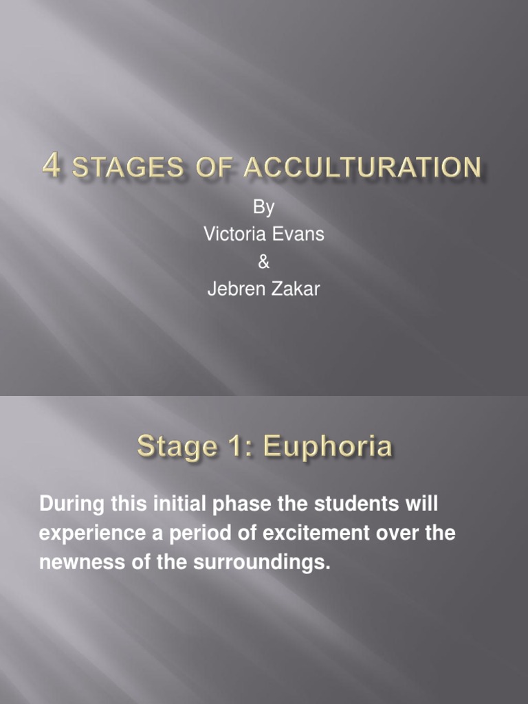 Four Stages of Acculturation | Psychology & Cognitive Science ...