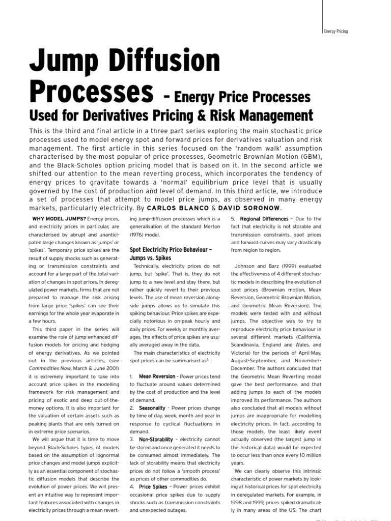 A Jump Diffusion Processes | PDF | Volatility (Finance) | Black–Scholes Model