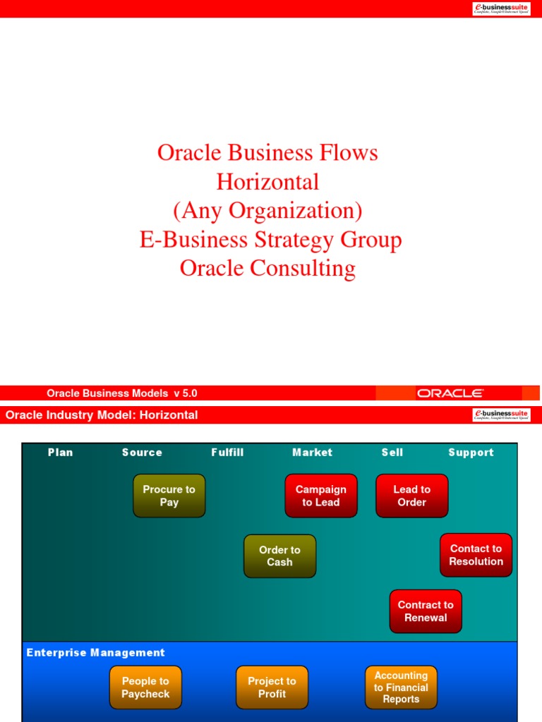 Oracle Business Flows Horizontal (Any Organization) E-Business Strategy ...