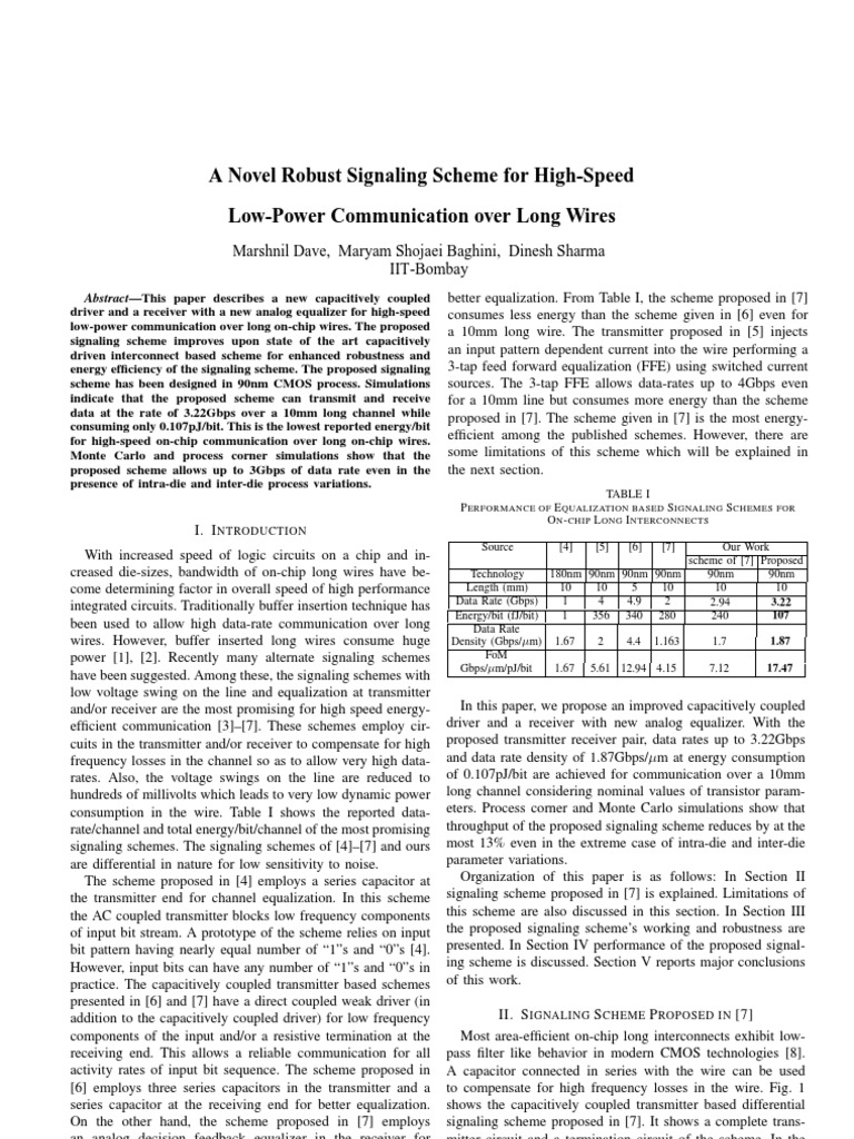 A Novel Robust Signaling Scheme For High-Speed Low-Power Communication ...