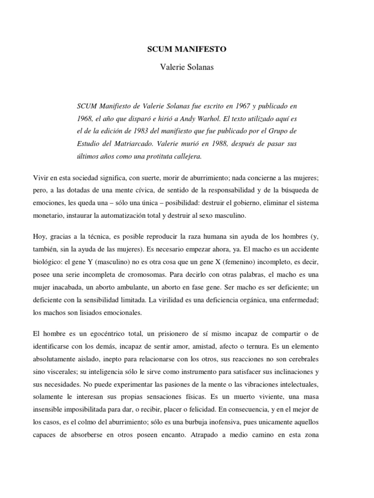 Scum Manifiesto | PDF