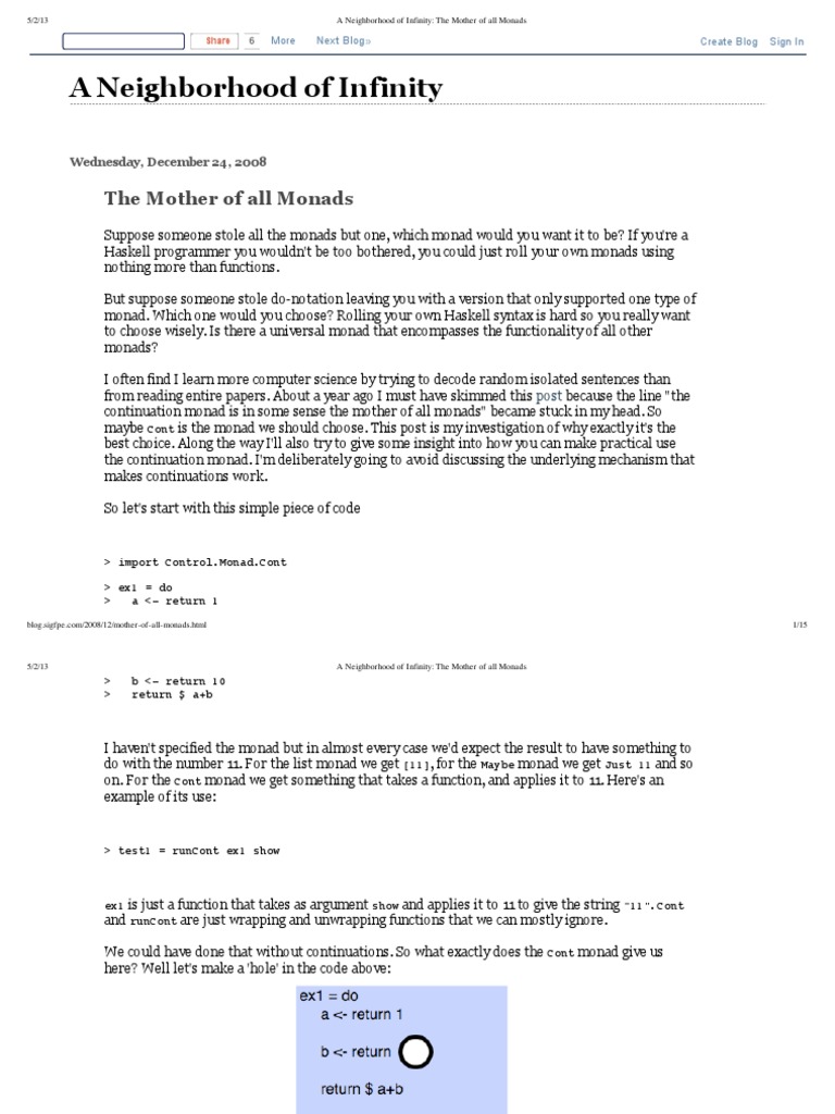 The Mother Of All Monads Pdf Mathematical Structures Computer Programming 3158