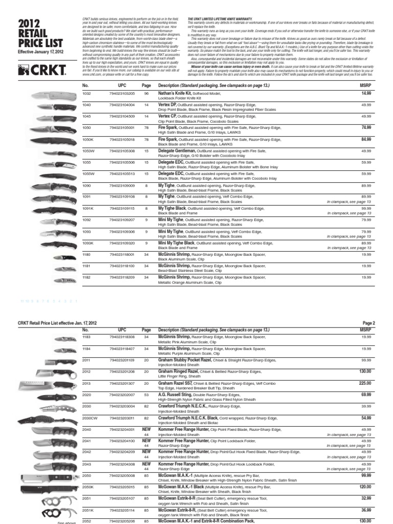 12 CRKT Retail PL H PRESS PDF | PDF | Knife | Blade