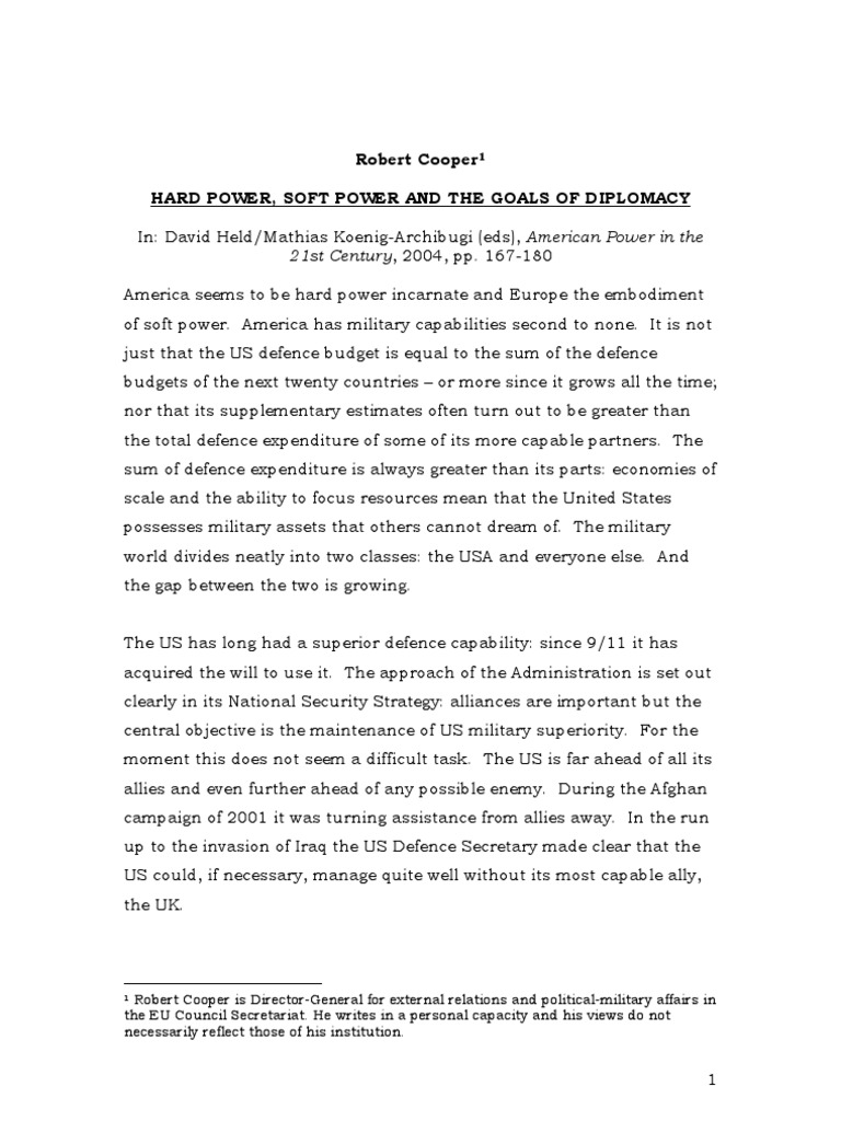 Hard vs Soft Power in Diplomacy | PDF | Soft Power | European Union