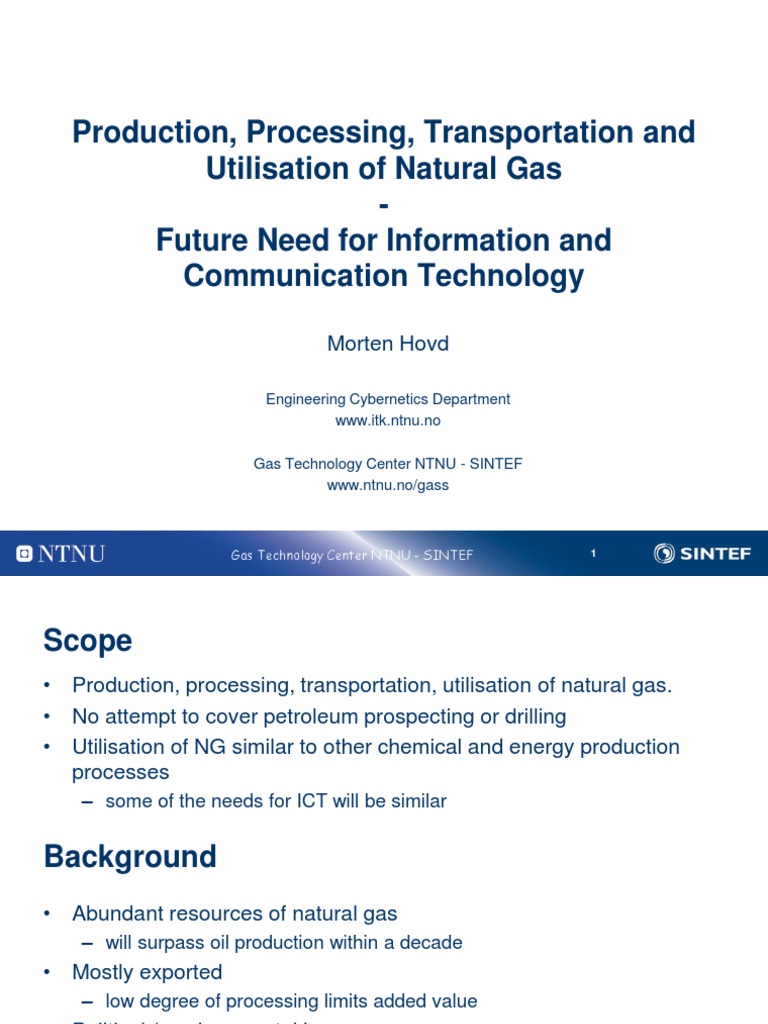 ICT Needs in Natural Gas Technology | PDF | Instrumentation | Subsea ...