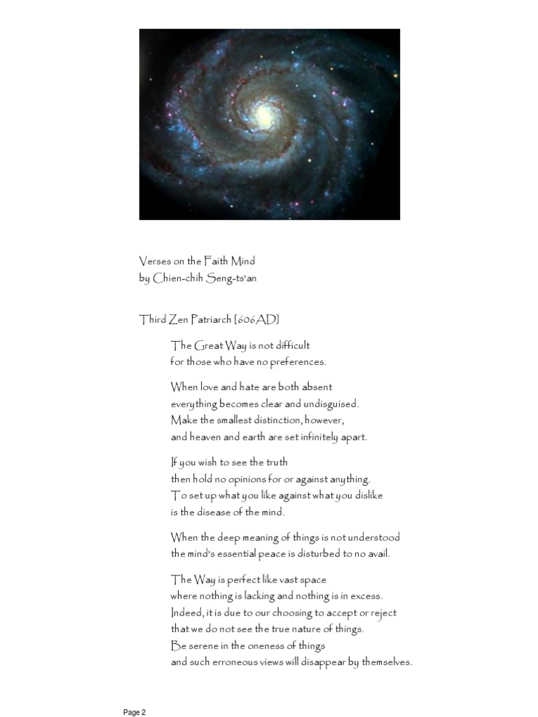 Verses On The Faith Mind (Hsin Hsin Ming) by Chien-Chih Seng-Ts'an ...