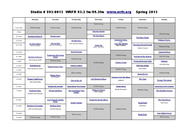 Schedule Spring | PDF