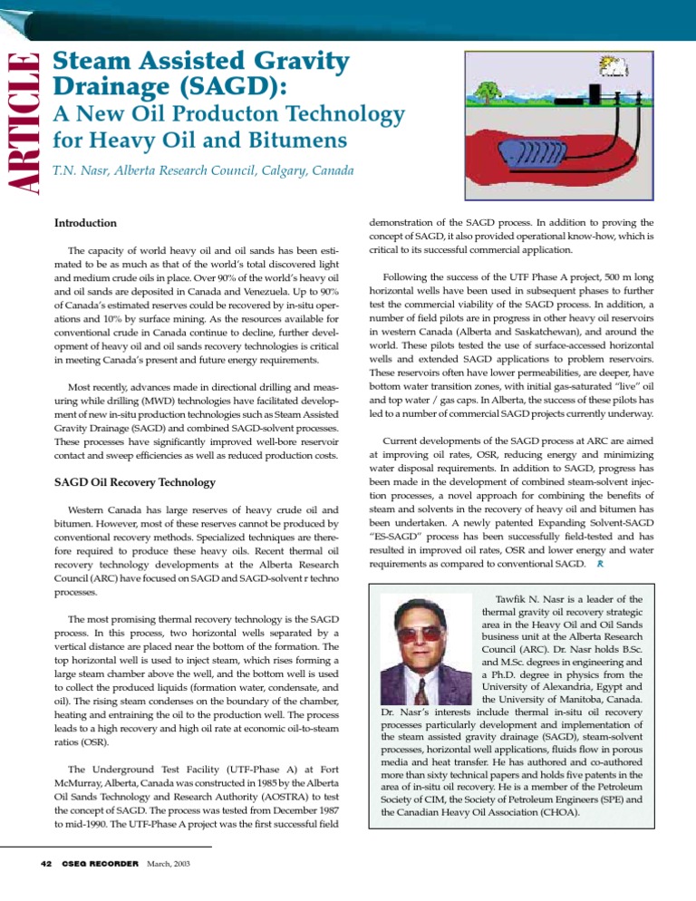 SAGD Mar03 Sagd | PDF | Oil Sands | Petroleum