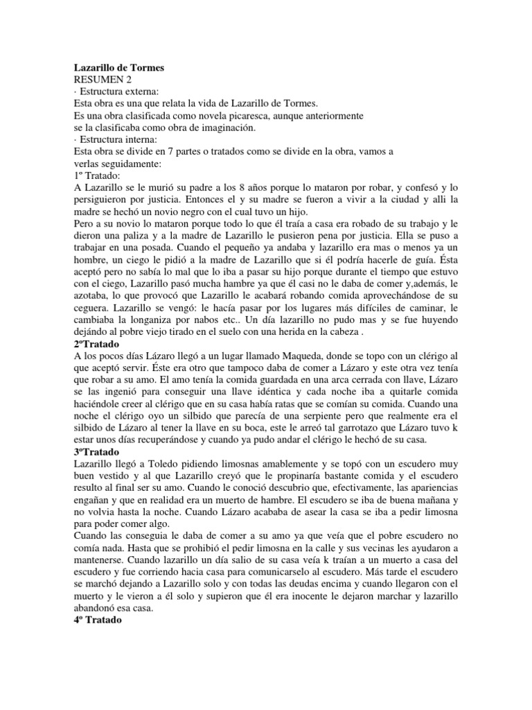 Lazarillo de Tormes: Análisis Picaresco | PDF