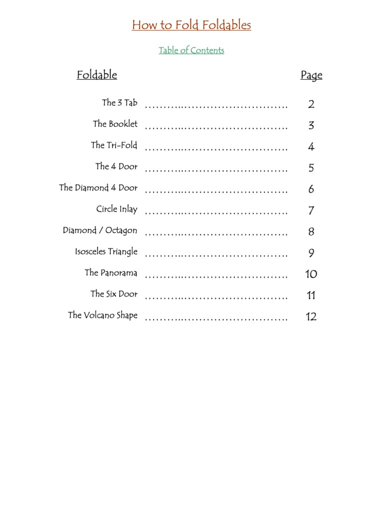 How To Fold Foldables | PDF