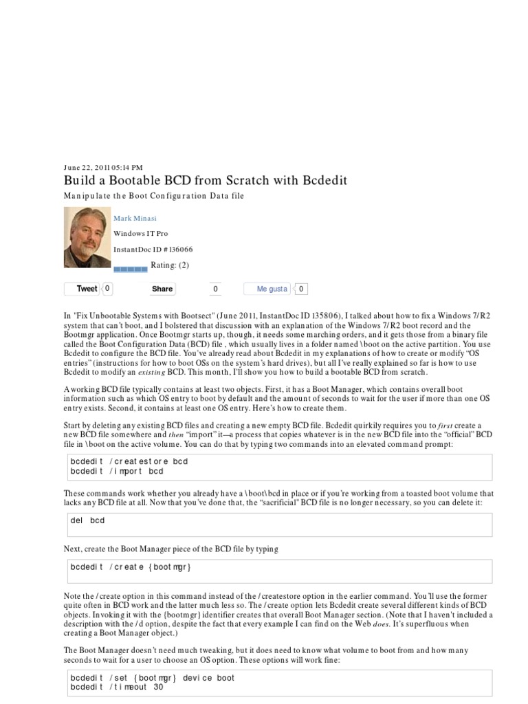 Build A Bootable BCD From Scratch With Bcdedit | Download Free PDF ...