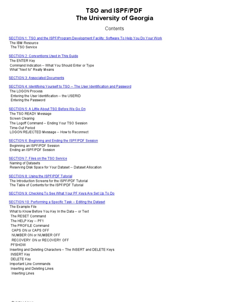 Tso and Ispf | PDF | Portable Document Format | Computer Terminal