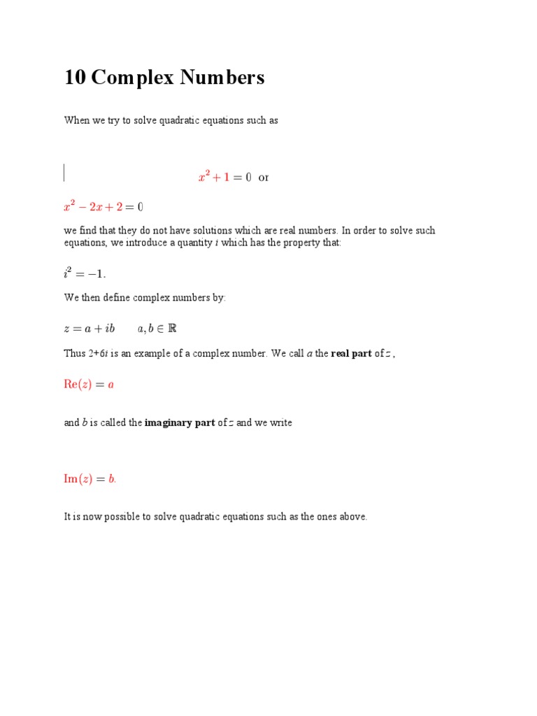 Complex Numbers | PDF | Complex Number | Trigonometric Functions