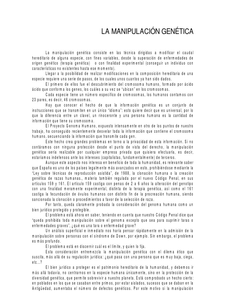Manipulacion Genetica | PDF