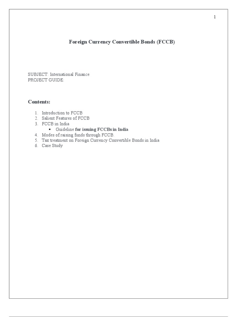 FCCB (Assignment) | PDF | Convertible Bond | Bonds (Finance)