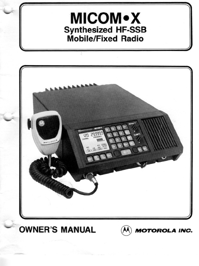 Motorola Micom XF SSB Radio Users Guide | PDF | Information And ...