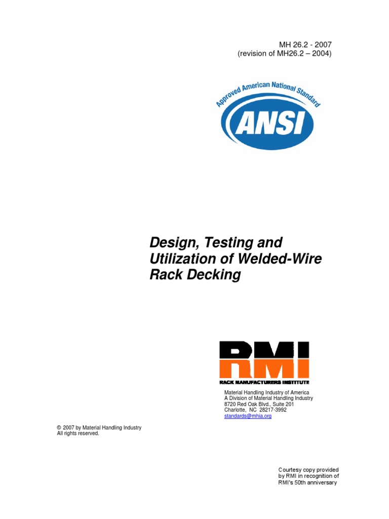 ANSI MH26.2 - 2007 - Design, Testing and Utilization of Weldwd-Mire ...